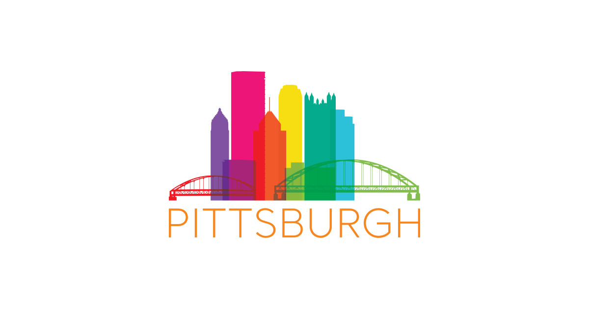 Pittsburgh Fun Rainbow Skyline - Pittsburgh - T-Shirt | TeePublic
