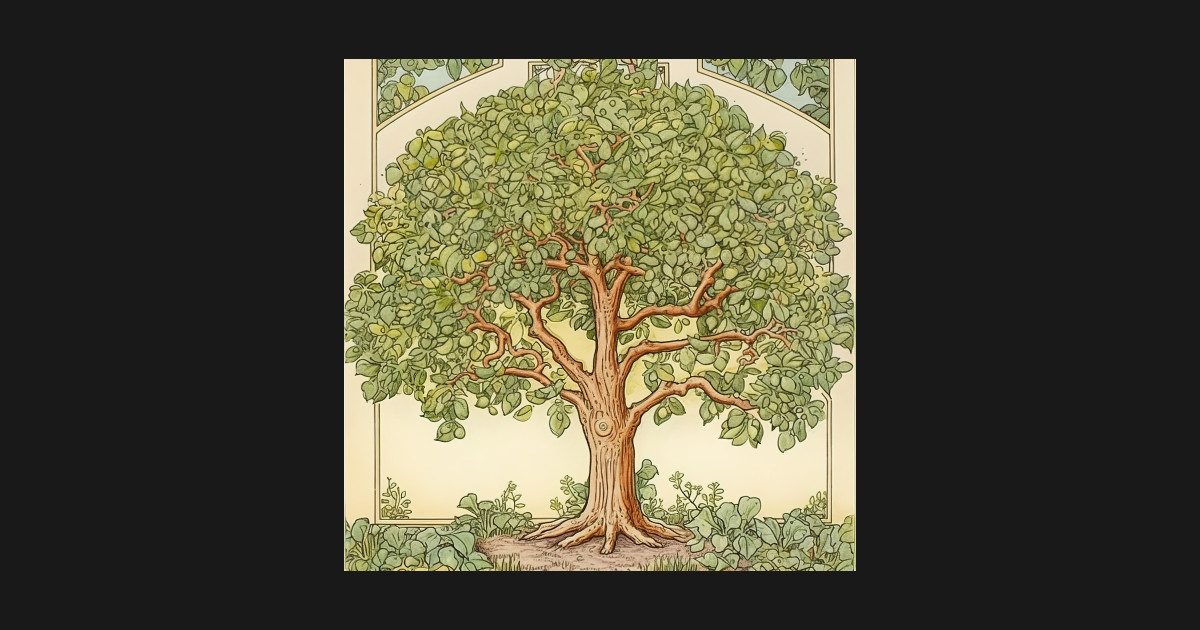 Hackberry tree drawing - Art Nouveau - T-Shirt | TeePublic