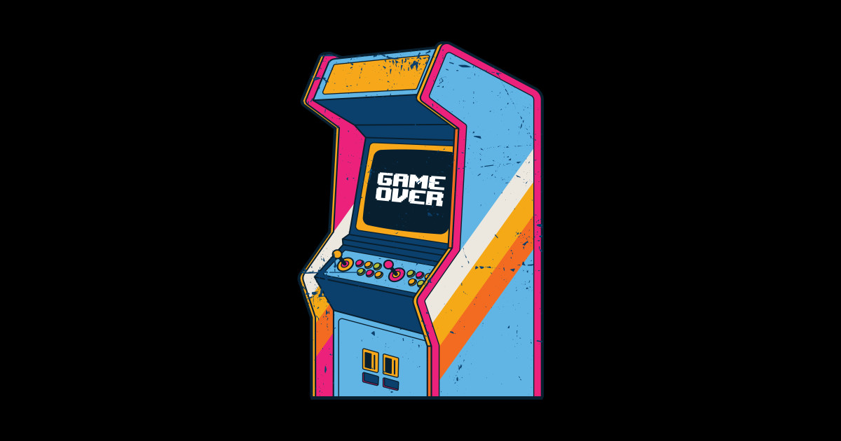 Retro Arcade Machine Game Over // Vintage Grunge Gamer Arcade - Retro ...