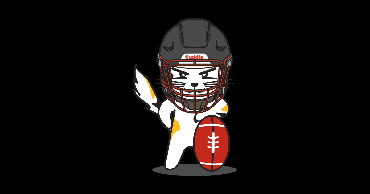 american football cat - American Football Cat - Sticker | TeePublic