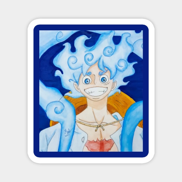 LUFFY GEAR 5 X SUPER SAIYAN BLUE - Luffy Gear 5 - Magnet | TeePublic