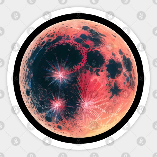 Retro Synthwave moon - Synthwave Moon - Sticker | TeePublic