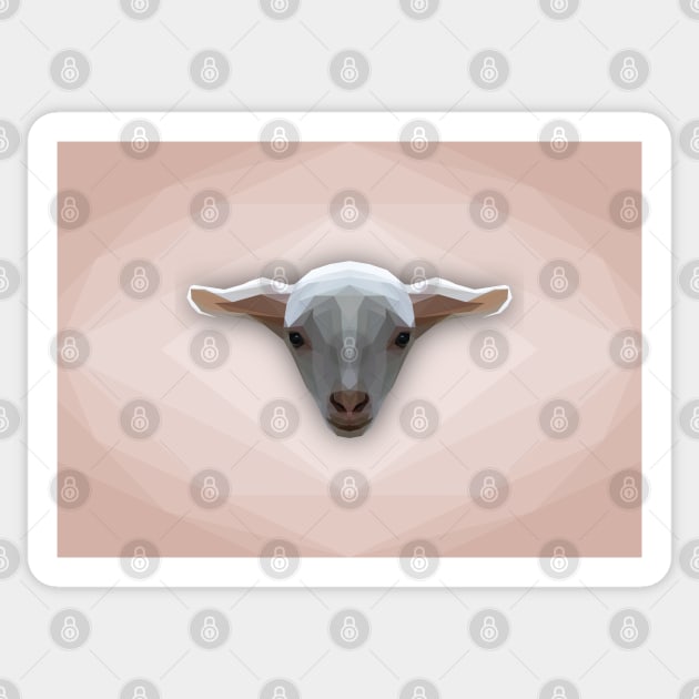 Cute low poly Little Goat - Goat - Sticker | TeePublic