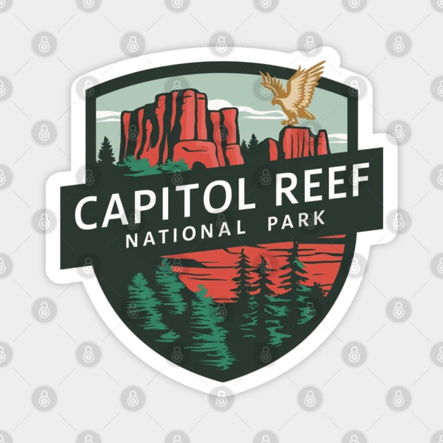Capitol Reef National Park Bald Eagle Badge - Capitol Reef - Magnet ...