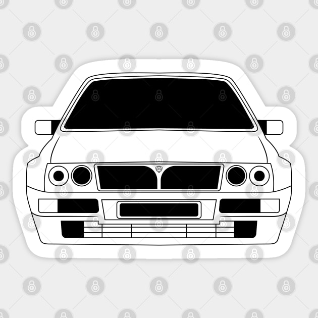 Lancia Delta Integrale Black Outline - Car - Sticker | TeePublic