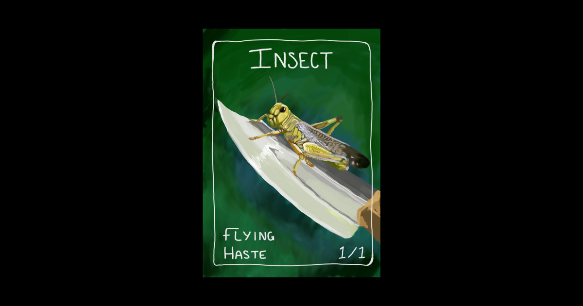 Insect Locust Token, Oh God He's Got A Knife! - Insect - Sticker ...