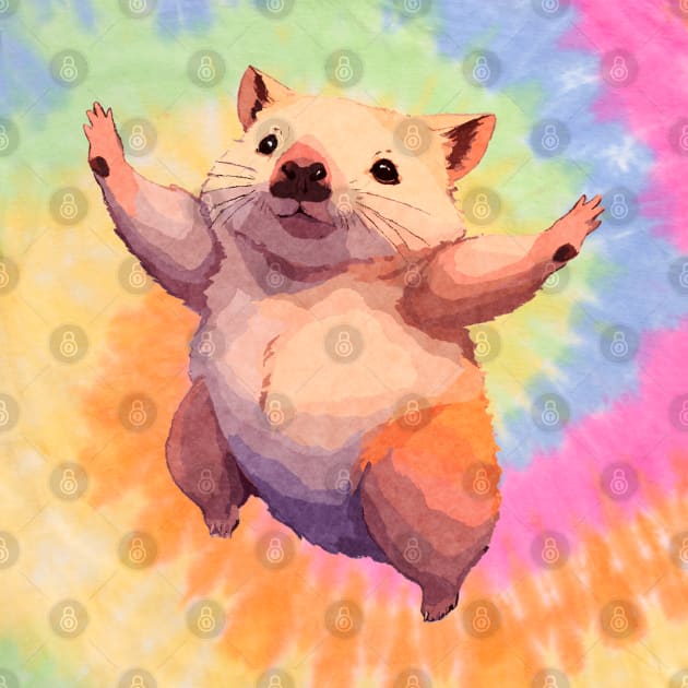 DANCING WOMBAT - blue background - Wombat - T-Shirt | TeePublic