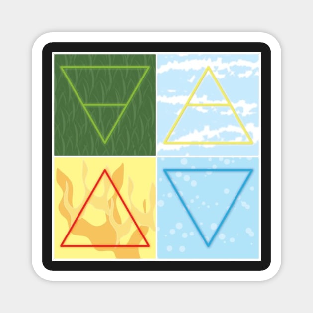 Earth Wind Fire Water Color Alchemy Symbols - Alchemy - Magnet | TeePublic