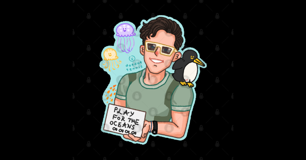 Dominic Thiem: Play for the Oceans - Dominic Thiem - Sticker | TeePublic