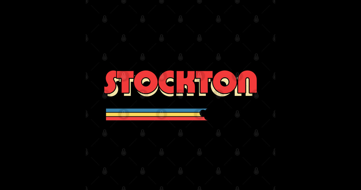 Stockton, CA \/\/\/\ Retro Typography Design - Stockton - Sticker ...