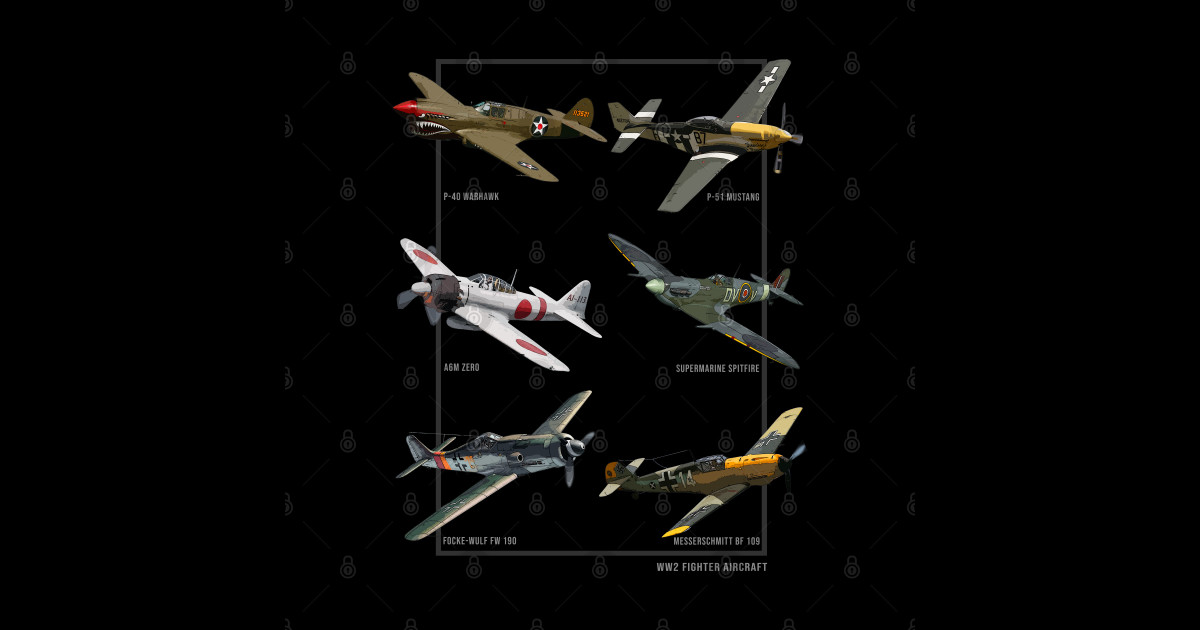 WW2 Fighter Aircraft Warbirds - Ww2 Aircraft - Sticker | TeePublic