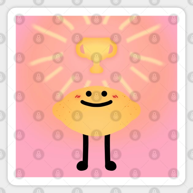Gribby the Lemon Guy wins a trophy (version 1) - Lemon - Sticker ...