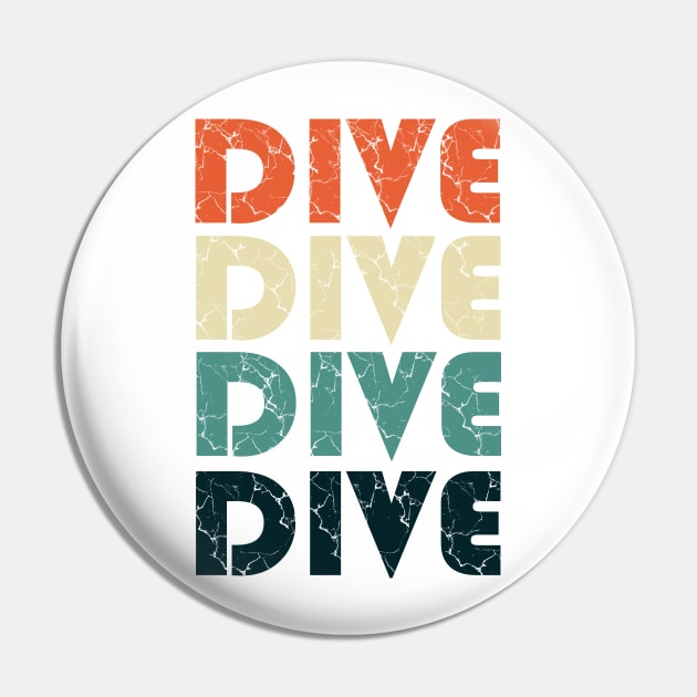 Retro Dive Distressed Diving Springboard Diver Gift T-shirt - Retro ...