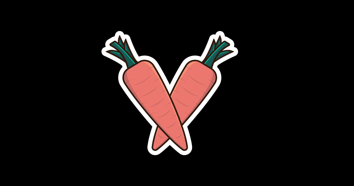 Standing Two Carrots Vegetable Sticker vector illustration. Food nature ...