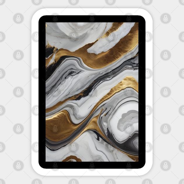 White golden marble design - Marble Design - Sticker | TeePublic