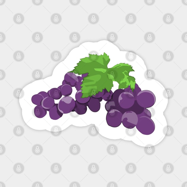 Purple Grape - Vector Illustration - Fruit - Magnet | TeePublic