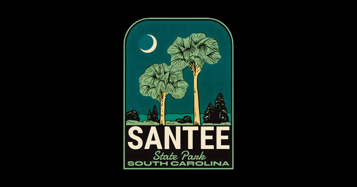 Santee State Park SC Vintage Travel - Santee - Sticker | TeePublic