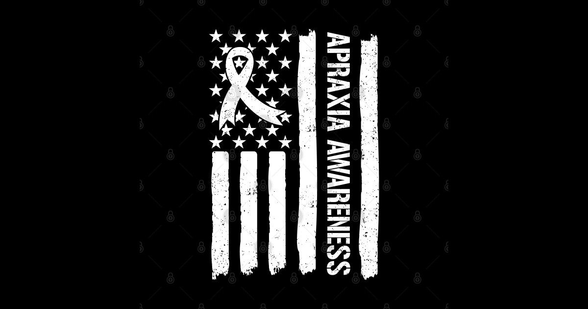 Apraxia Awareness Month American Flag Ribbon - Apraxia Awareness Month American Flag R - Posters ...