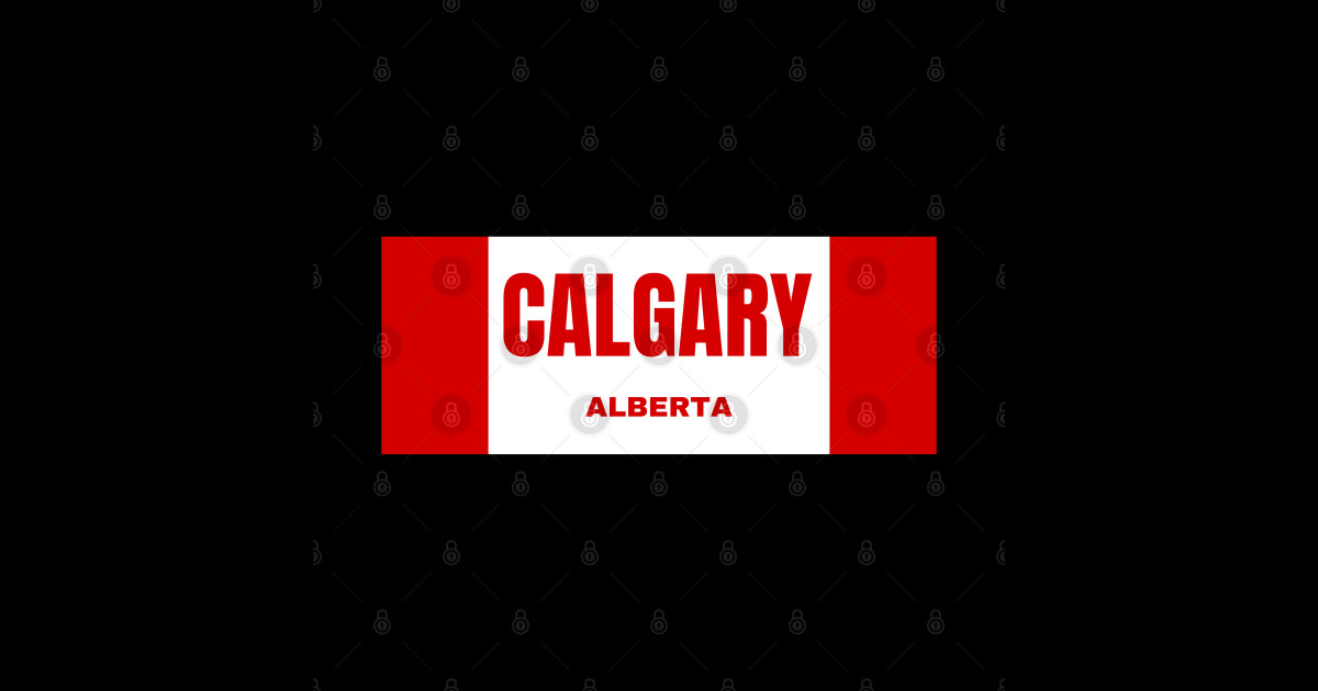 Calgary City in Canadian Flag Colors - Calgary Canada - Sticker | TeePublic