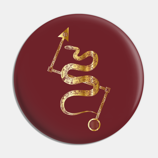 Pictish Serpent With Z Rod - Serpent Z Rod - Pin | TeePublic