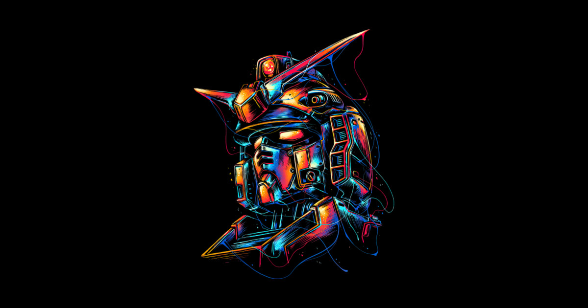 Neon Armor – The Chromatic War Machine - Mecha Power - Sticker | TeePublic