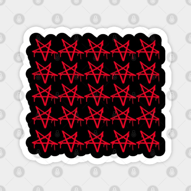 Bleeding Red Pentacle Star Pattern - Pentacle - Magnet | TeePublic