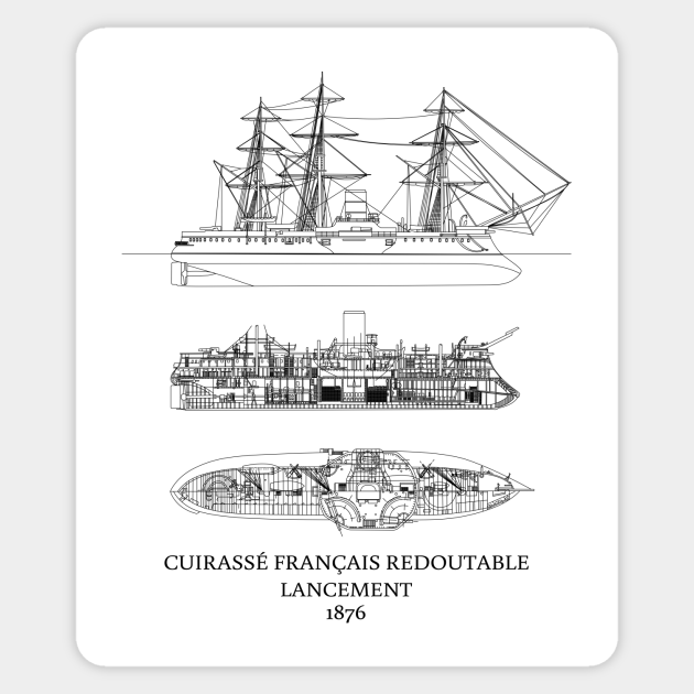 French 1876 Ironclad Redoutable Blueprint Gift - French Ironclad ...