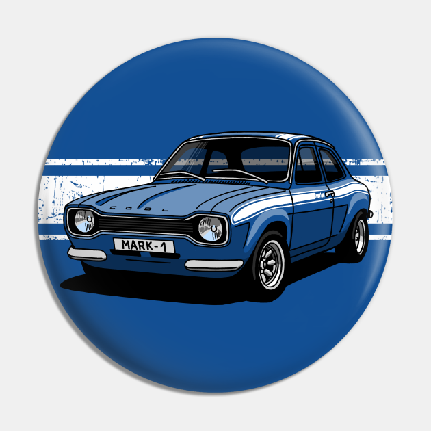 The iconic México MK1 with white stripes - Ford Escort - Pin | TeePublic