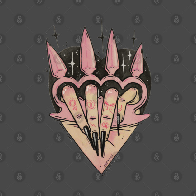 Girl with Claws - Art - T-Shirt | TeePublic