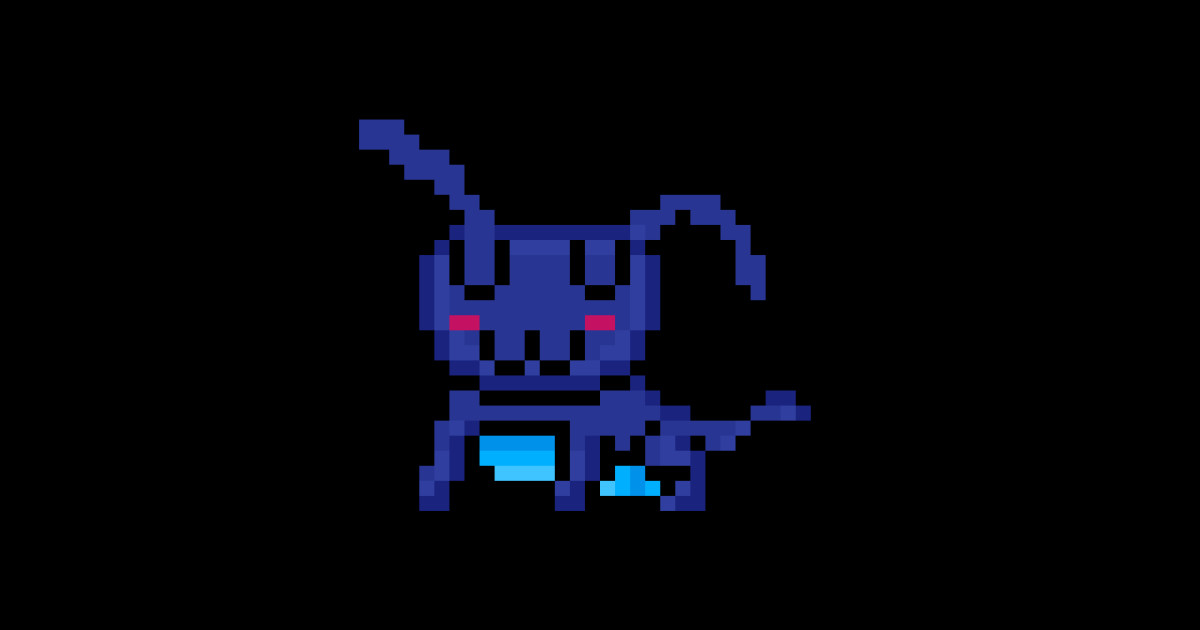 Blue Pixel Alien - UwU - Blue Alien - Posters and Art Prints | TeePublic