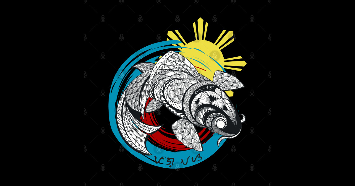 Koi Fish Tribal line Art / Baybayin word Pag-asa (Hope) - Philippines ...