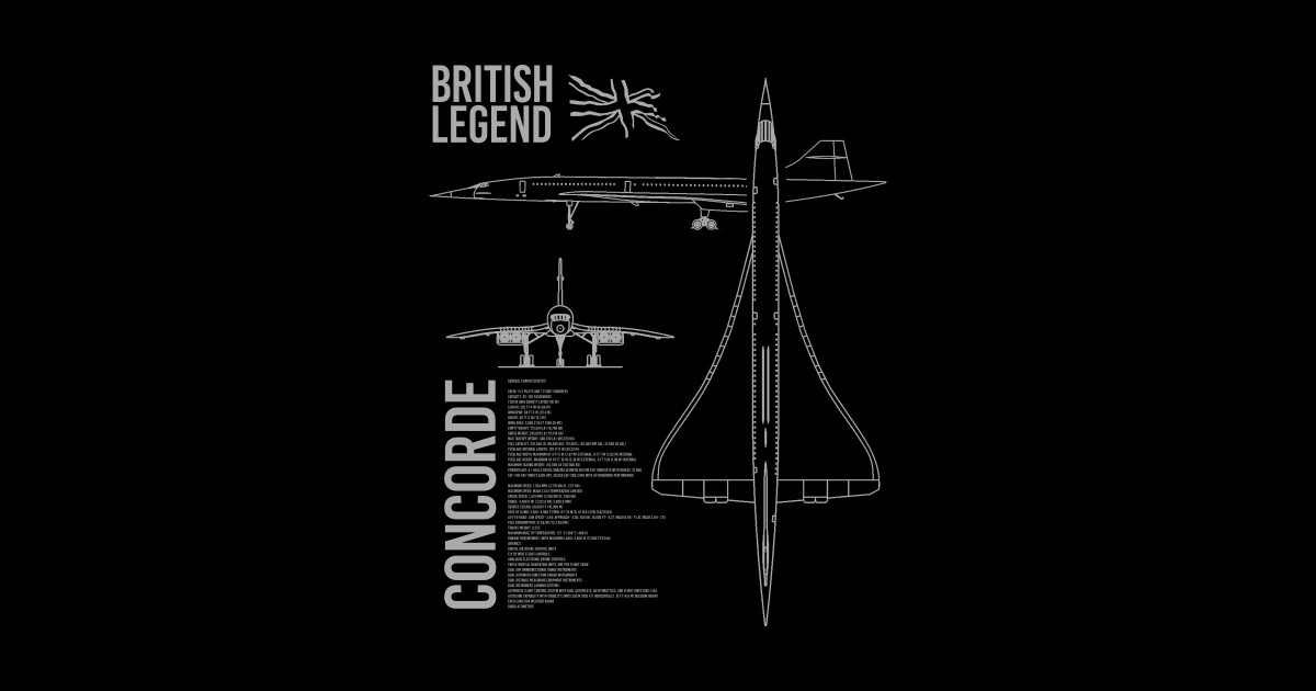 Concorde Passenger Jet Aircraft Blueprint - Concorde - Sticker | TeePublic