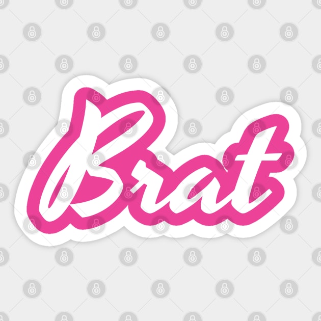 Brat White script - Brat - Sticker | TeePublic