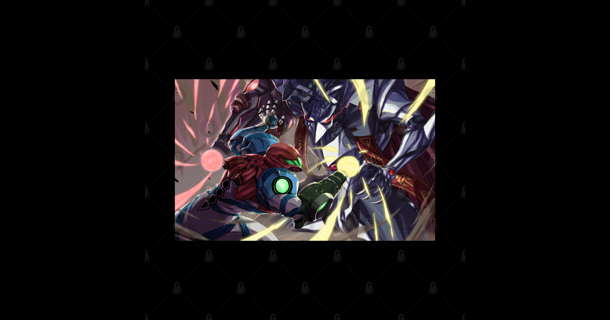 Samus Vs. Raven Beak - Metroid - Sticker | TeePublic