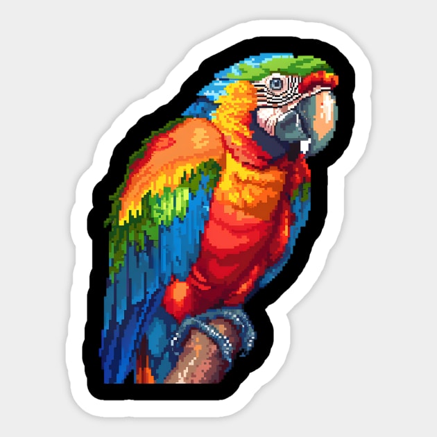 16-Bit Macaw - Macaw - Sticker | TeePublic