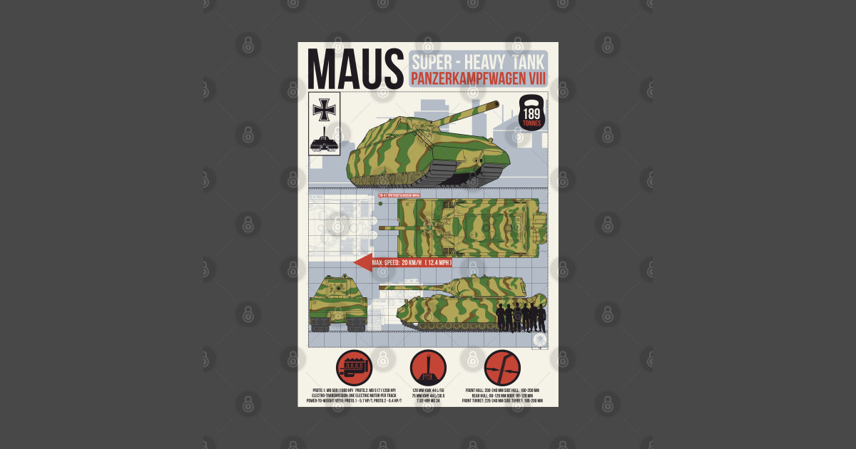 For the true tank enthusiast! Detailed Pzkpfw VIII Maus blueprint and ...