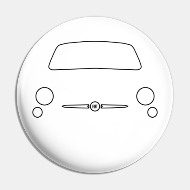 Fiat 500 outline graphic (black) - Fiat - Pin | TeePublic