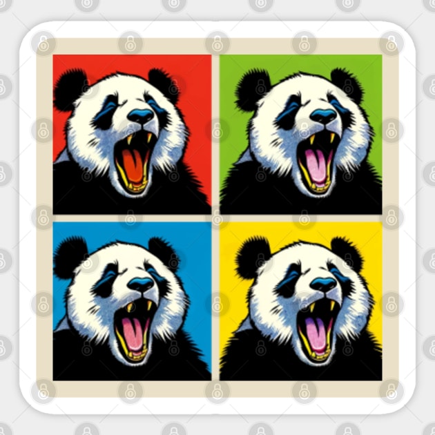 Pop Screaming Panda - Funny Panda Art - Panda Art - Sticker | TeePublic