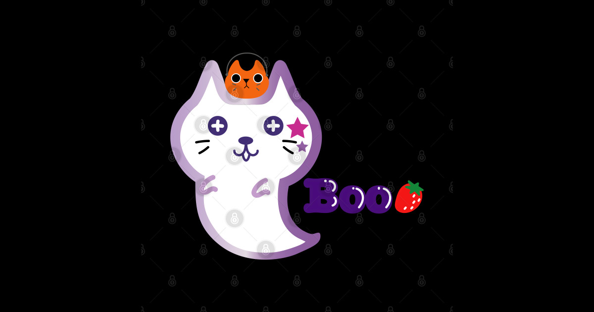 Boo Berry Cat++ - Cat - Sticker | TeePublic