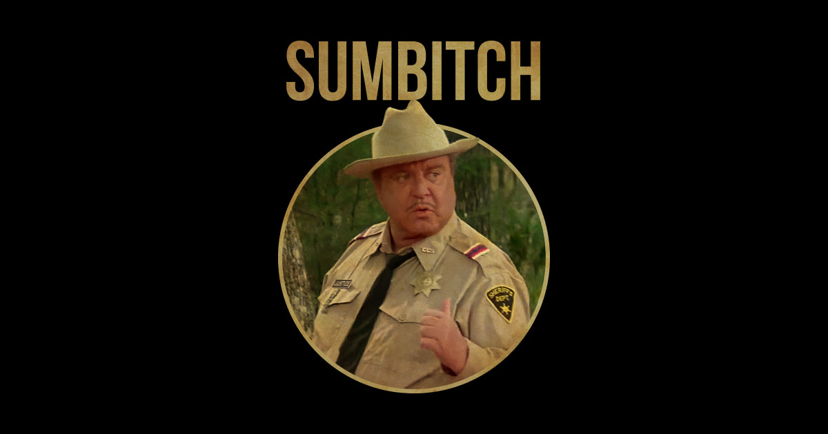 SUMBITCH JUSTICE SHERIFF - Smokey And The Bandit - Sticker | TeePublic