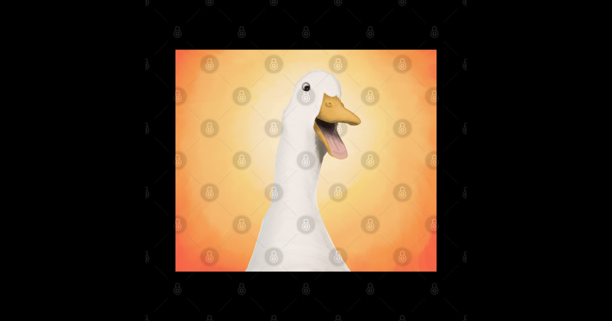 A Very Happy Duck - White Duck - Sticker | TeePublic
