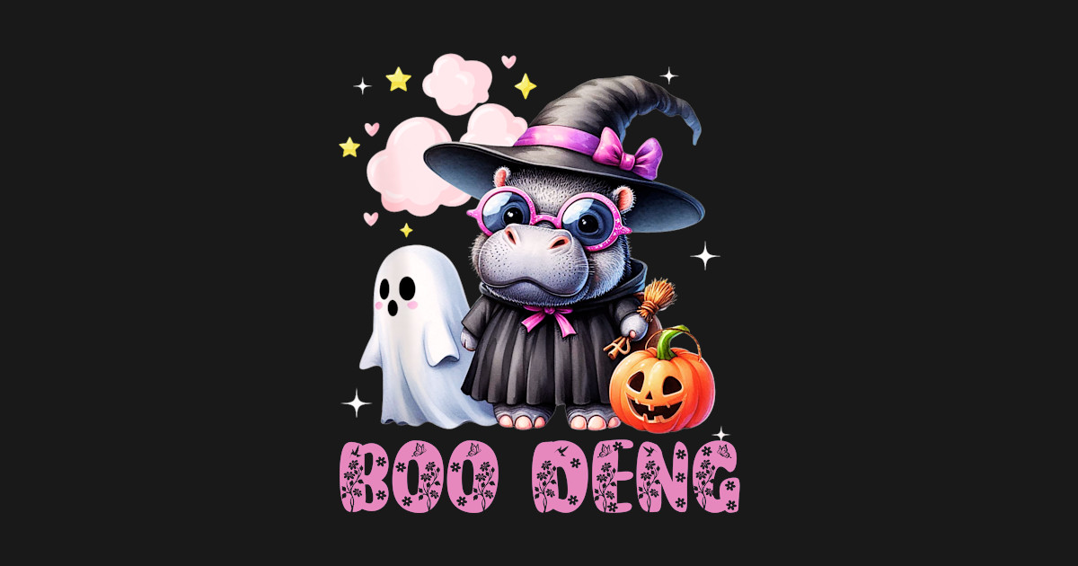 Halloween Moo Deng Baby Hippo Boo Deng - Boo Deng - T-Shirt | TeePublic