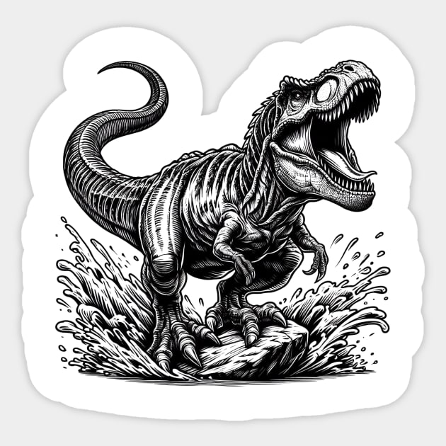 hand drawing t-rex - T Rex - Sticker | TeePublic