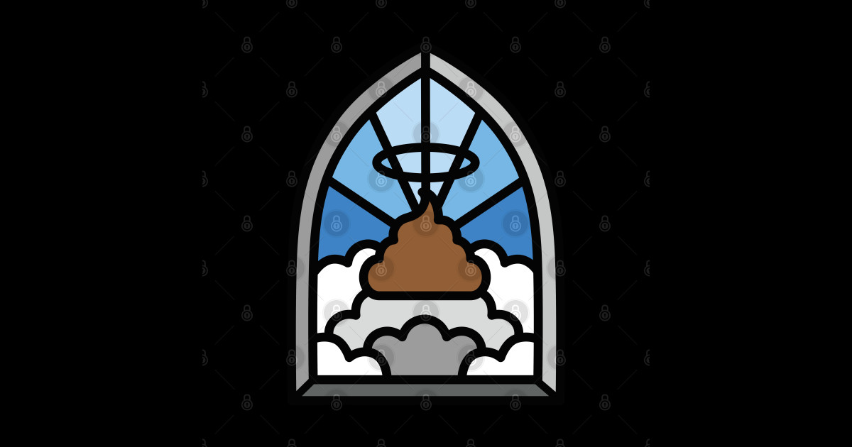Holy Shit stained glass Church funny poop pun meme - Holy Shit ...