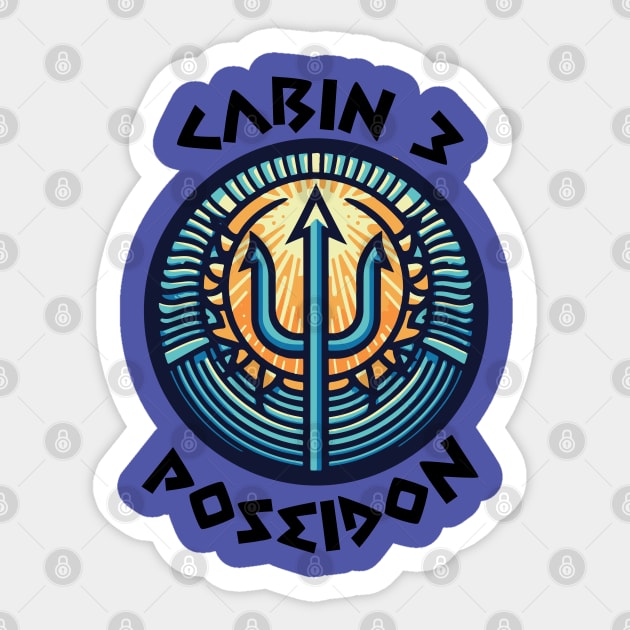 Cabin 3 Poseidon V5 - Percy Jackson - Sticker | TeePublic