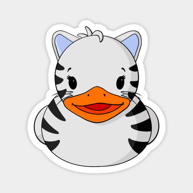 White Tiger Rubber Duck - Rubber Duckie - Magnet | TeePublic
