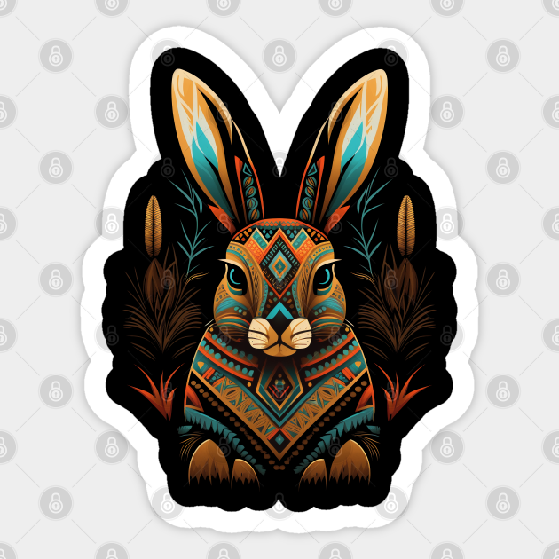 Aztec Rabbit Azteca Art Indigenous Mexico Style Animal Painting - Aztec ...