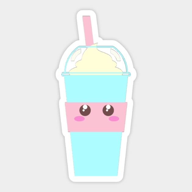 Cute blue kawaii slushy - Japanese Drink - Japanese Drink - Sticker ...