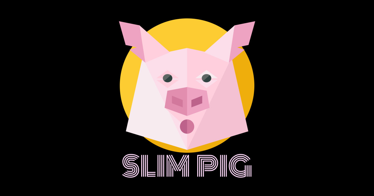 Slim Pig Top & Tees - Piggy - Sticker | TeePublic