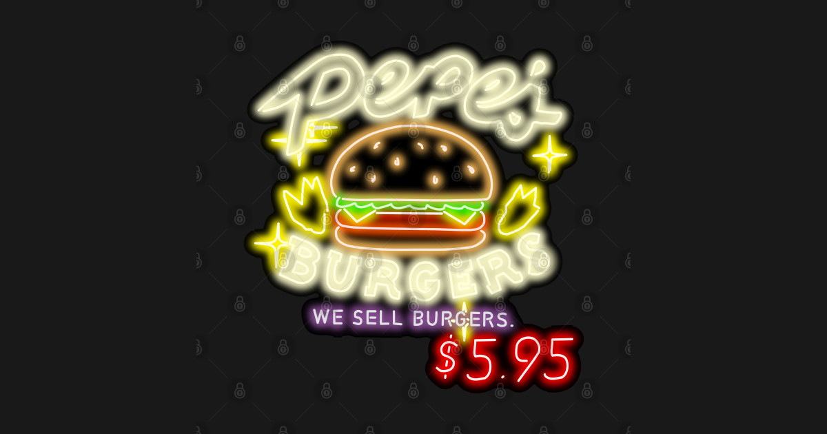 Neon Pepe's Burgers Logo from Steven Universe - Steven Universe - T ...